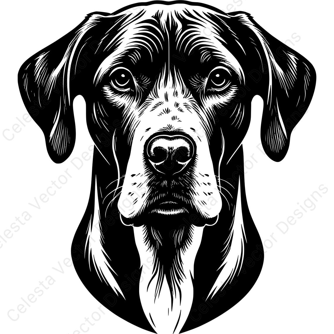 Great Dane Portrait Vector Clipart Digital Download - 4 Images Svg Png ...