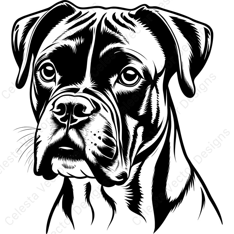 Boxer Dog Vector Clipart – Happy Dog Design (svg, Png, Jpg, Pdf, Eps ...