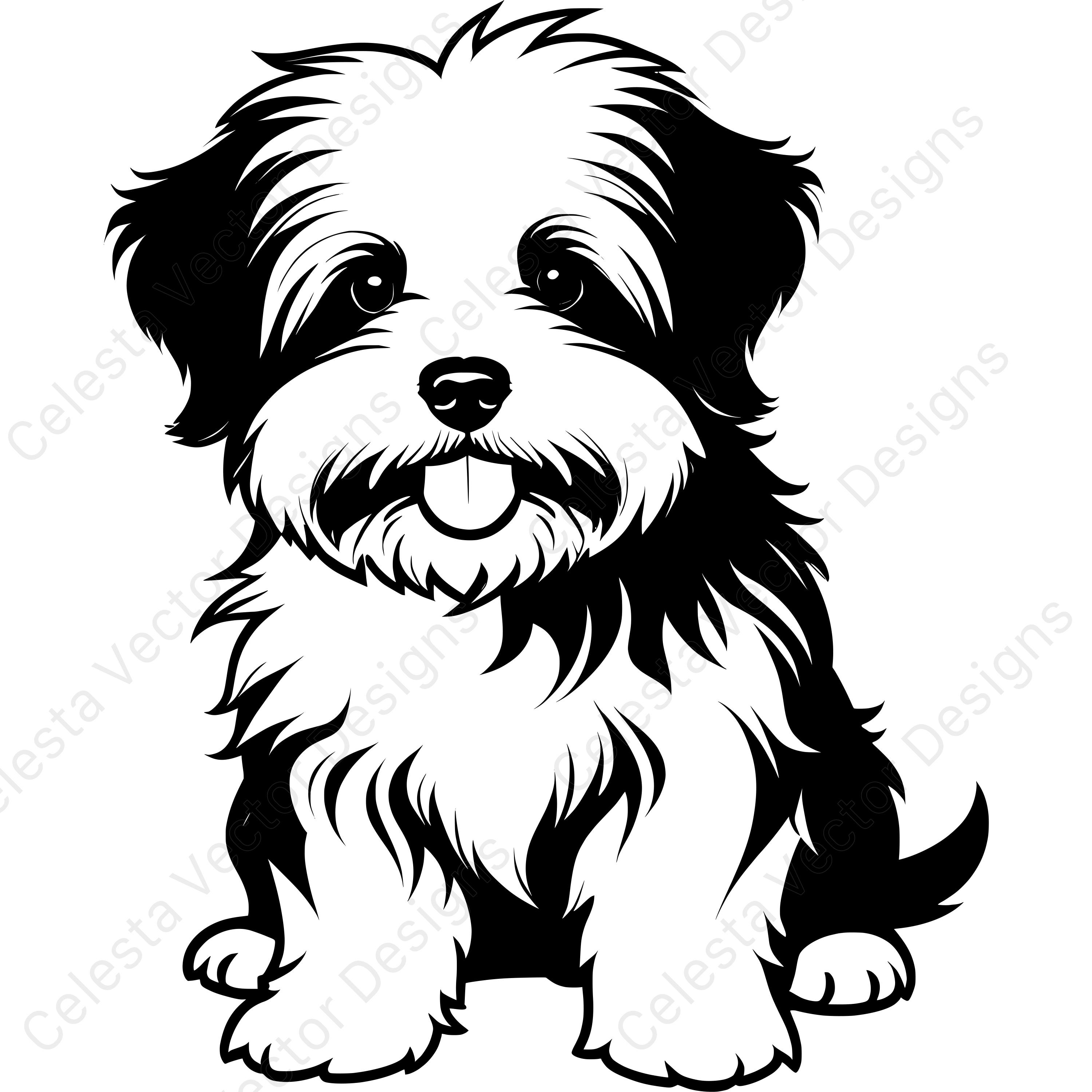 Havanese Happy Dog Vector Clipart - 4 Digital Download Images for ...