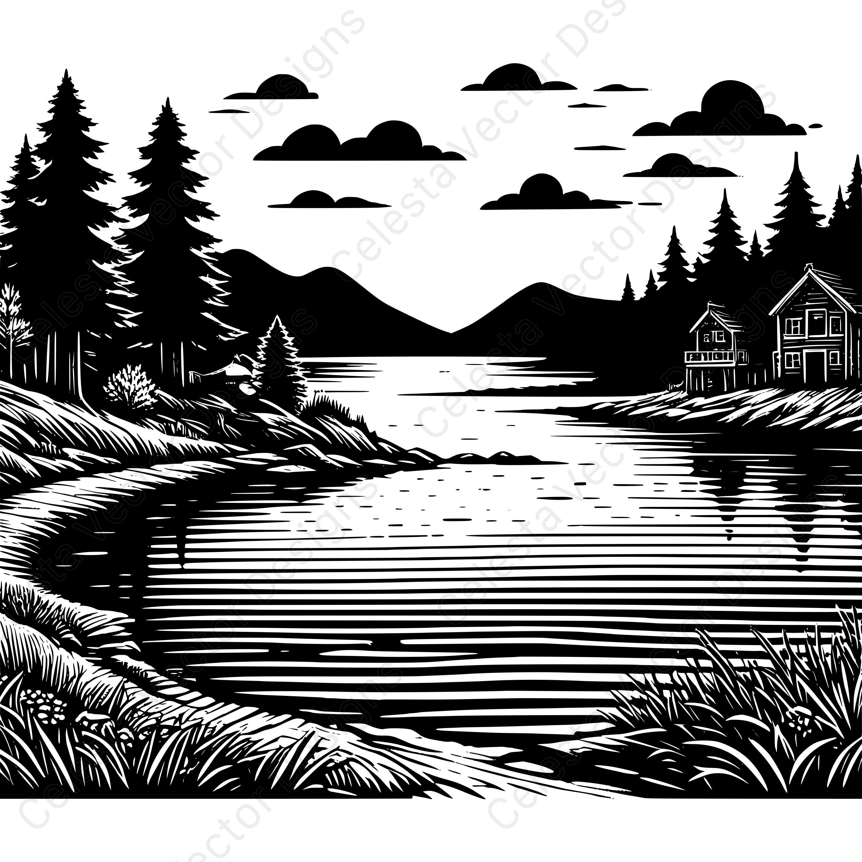 Lake Shore Vector Clipart - 4 Digital Download Images in Svg, Png, Jpg ...