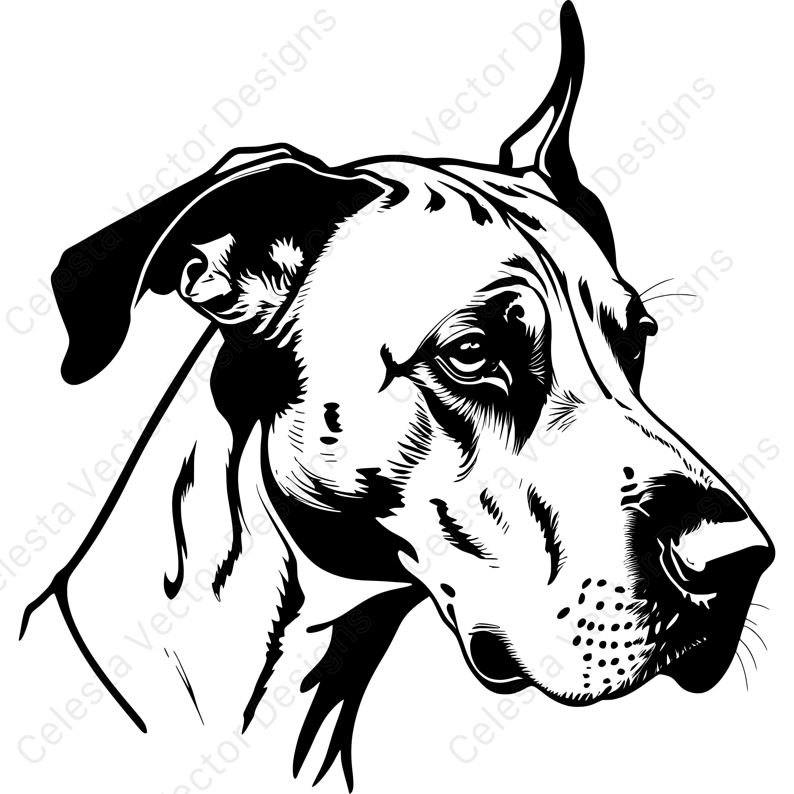 Thoughtful Great Dane Dog Vector Clipart - 4 Images Digital Download ...