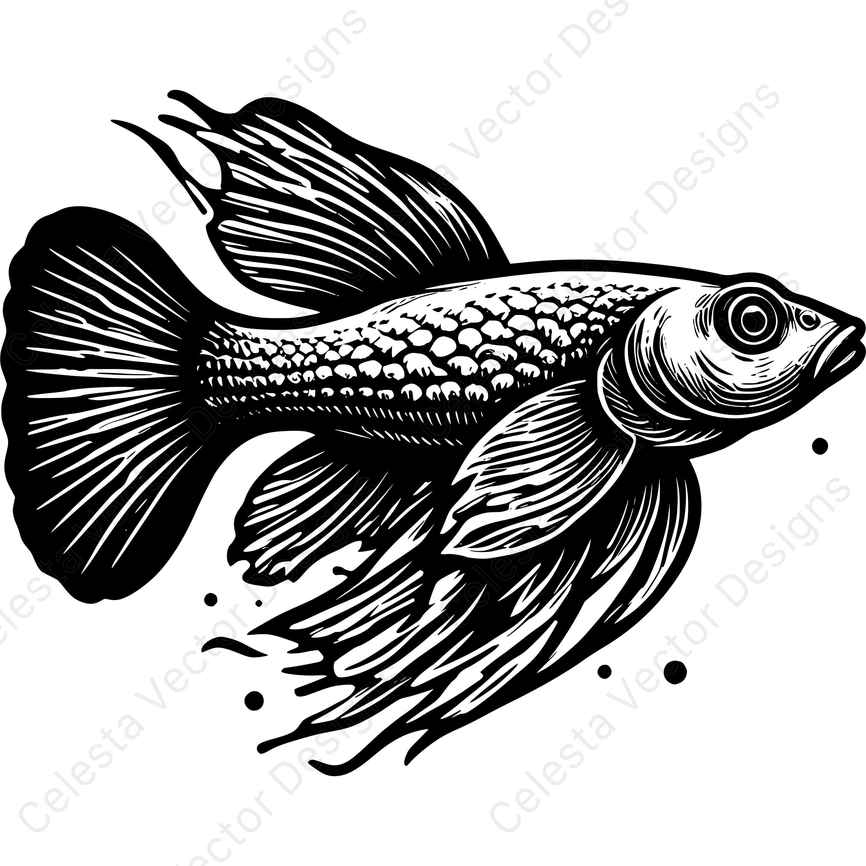 Guppy Fish Vector Clipart Digital Download | 4 Images Svg Png Jpg Pdf ...