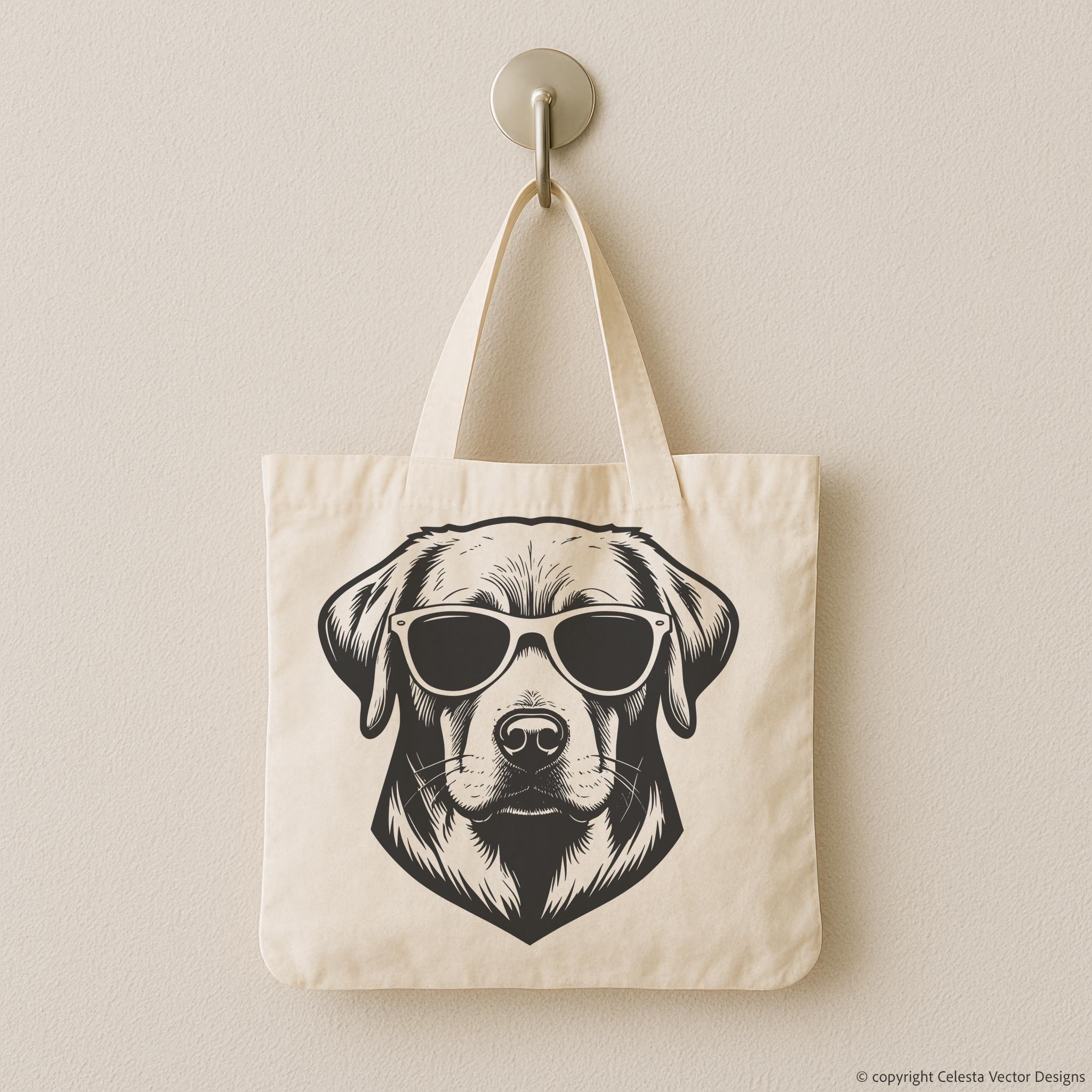 Labrador Retriever Portrait With Cool Sunglasses Vector Clipart Digital ...