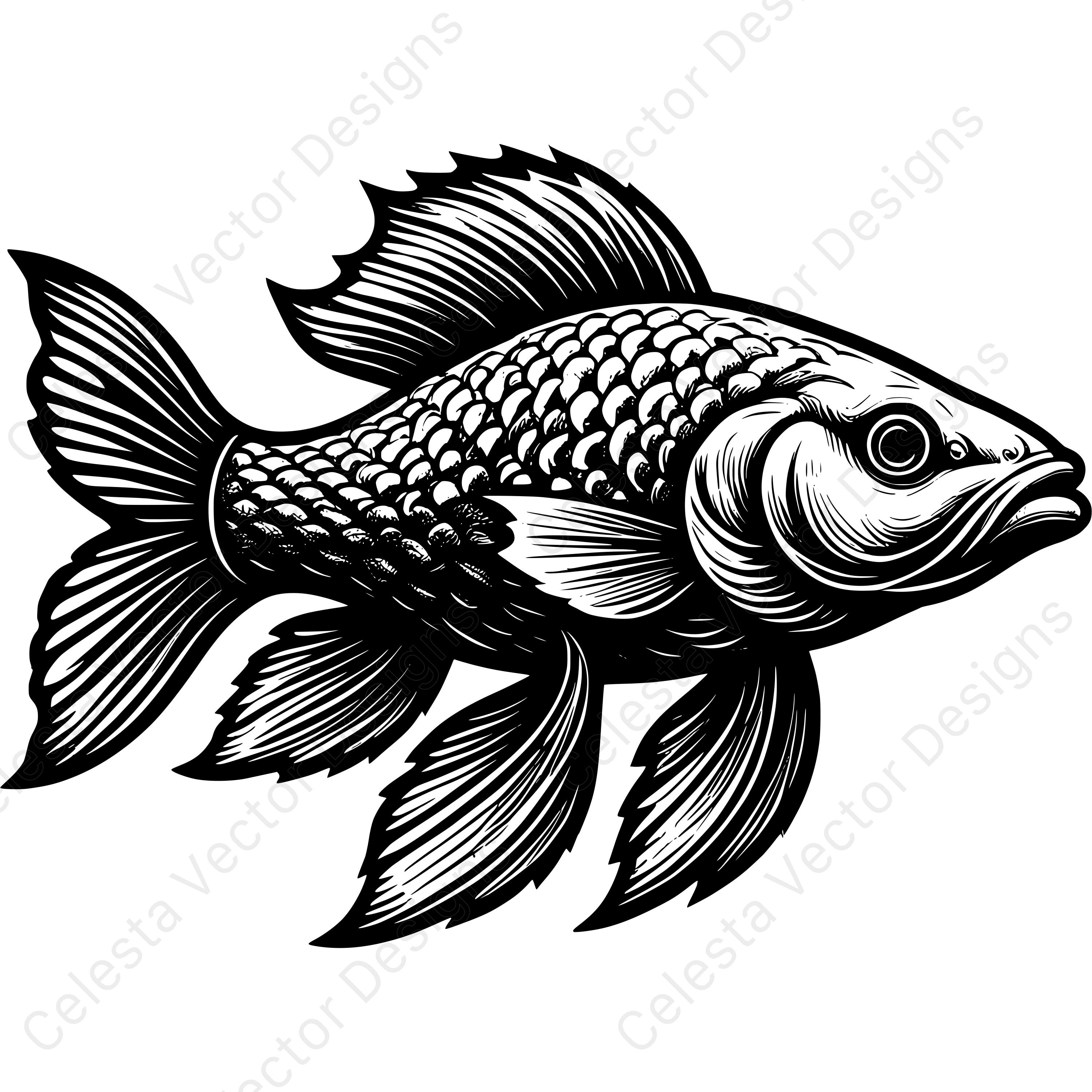 Fish Vector Clipart Digital Download - 4 Images in Svg, Png, Jpg, Pdf ...