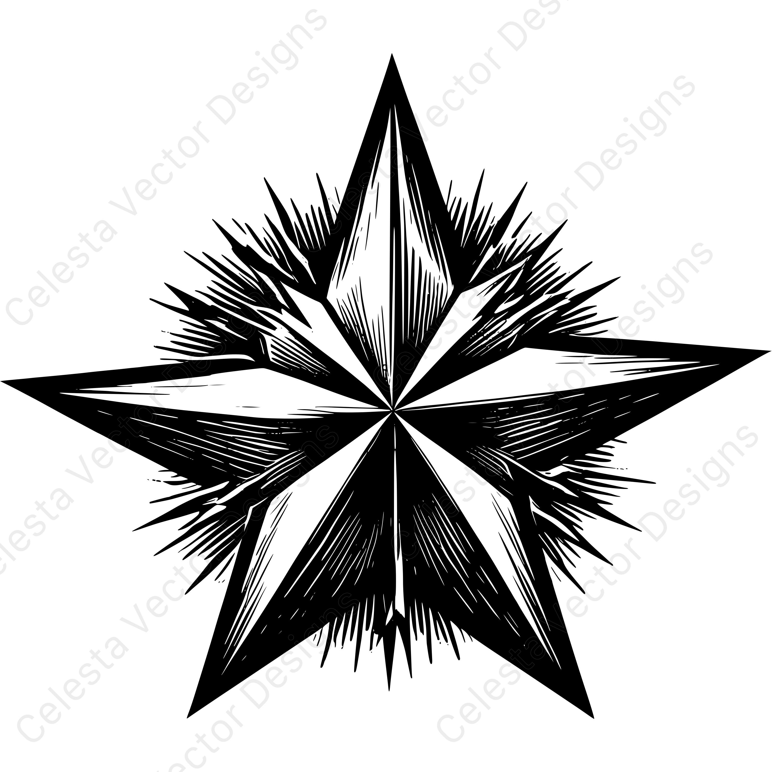 Star Symbol Clipart Set of 4 Vector Images for Digital Download Svg Png ...