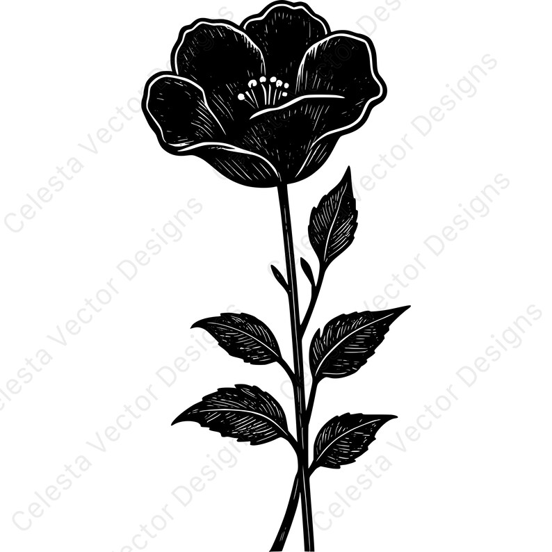 Violet Flower Vector Clipart Digital Download - 4 Svg Images for Cricut ...