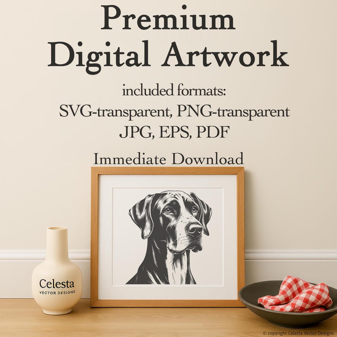 Great Dane Portrait Vector Clipart Digital Download - 4 Images Svg Png ...