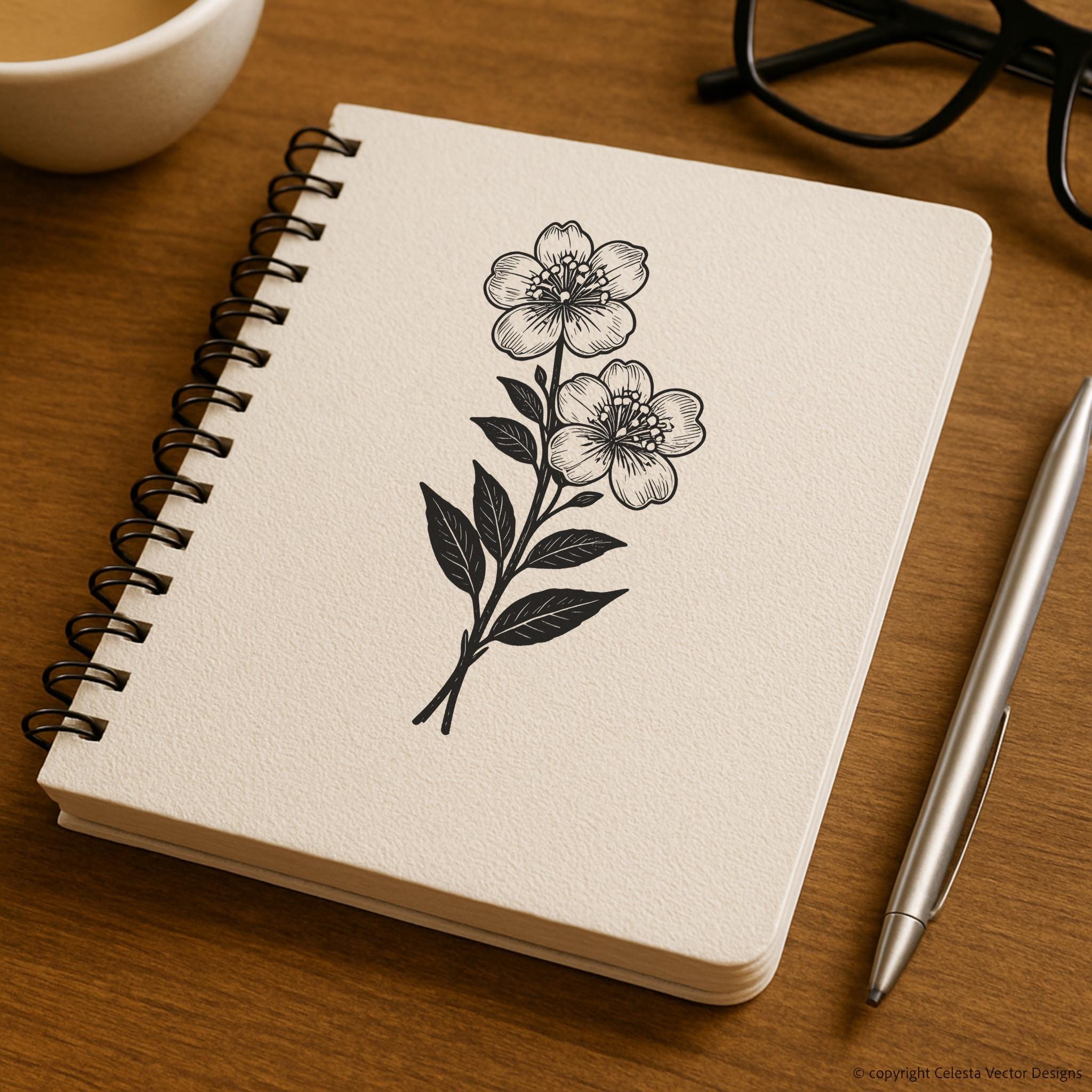Forget-me-not Vector Clipart Set - 4 Digital Download Images for Cricut ...