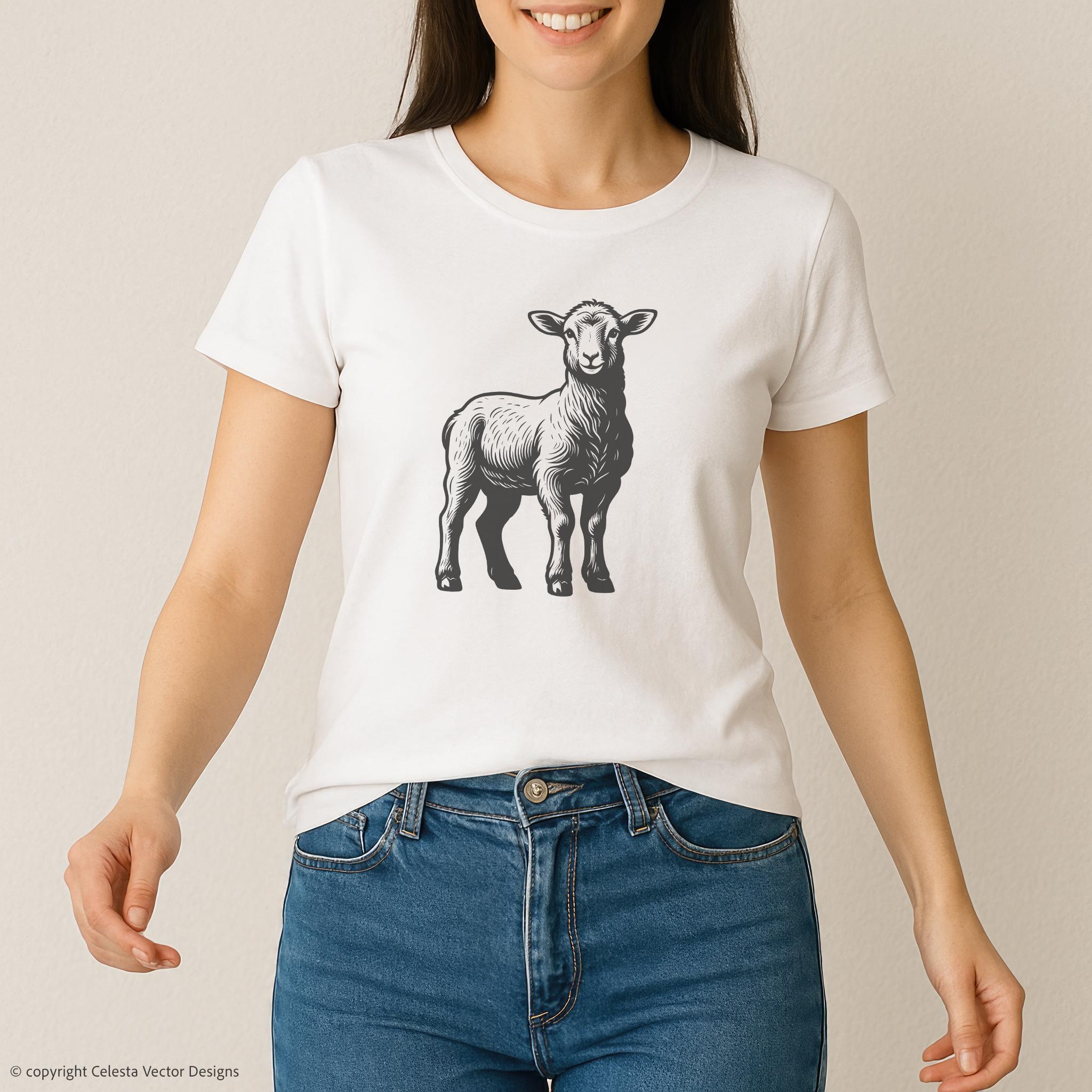 Lamb Portrait Clipart Set, 4 Vector Images for Digital Download, Svg ...