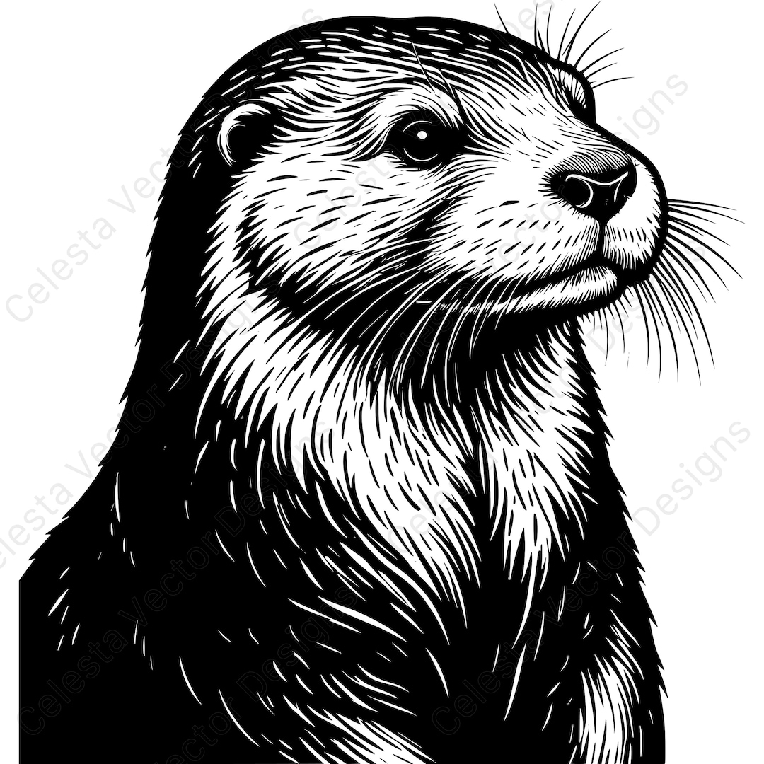 Otter Portrait Vector Clipart Digital Download - 4 Images for Cricut ...