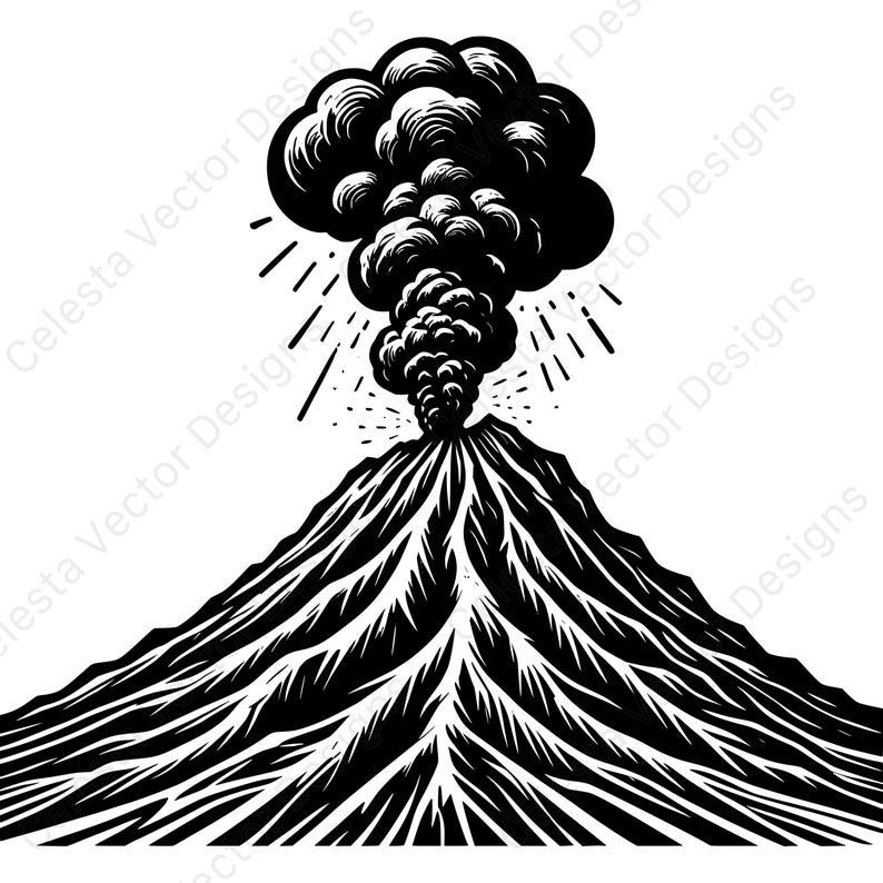 Volcano Clipart Digital Download - 4 Vector Images for Cricut ...