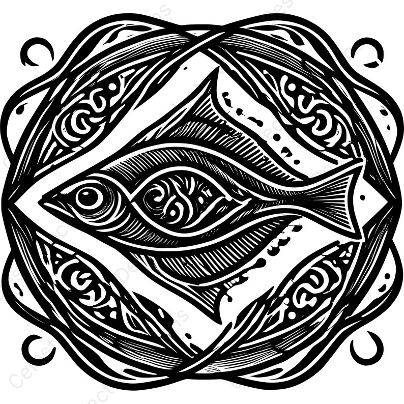 Ichthys Symbol Clipart Set of 4 Digital Download Svg Vector Files for ...