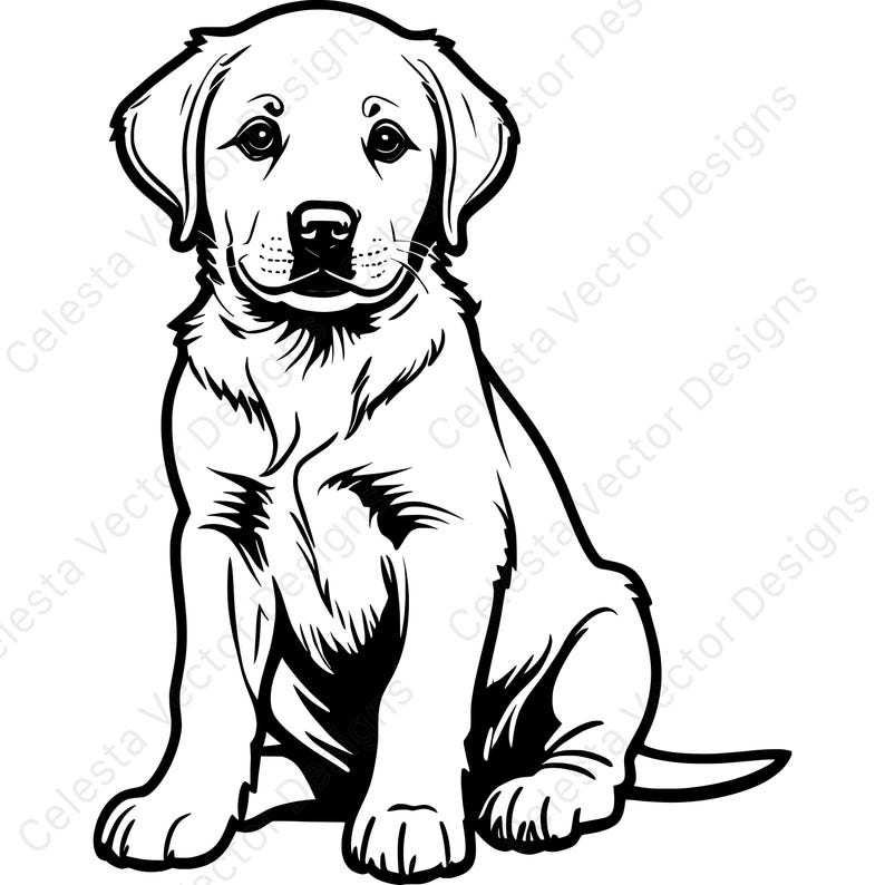 Happy Labrador Puppy Vector Clipart Digital Download - 1 Image Svg Png ...