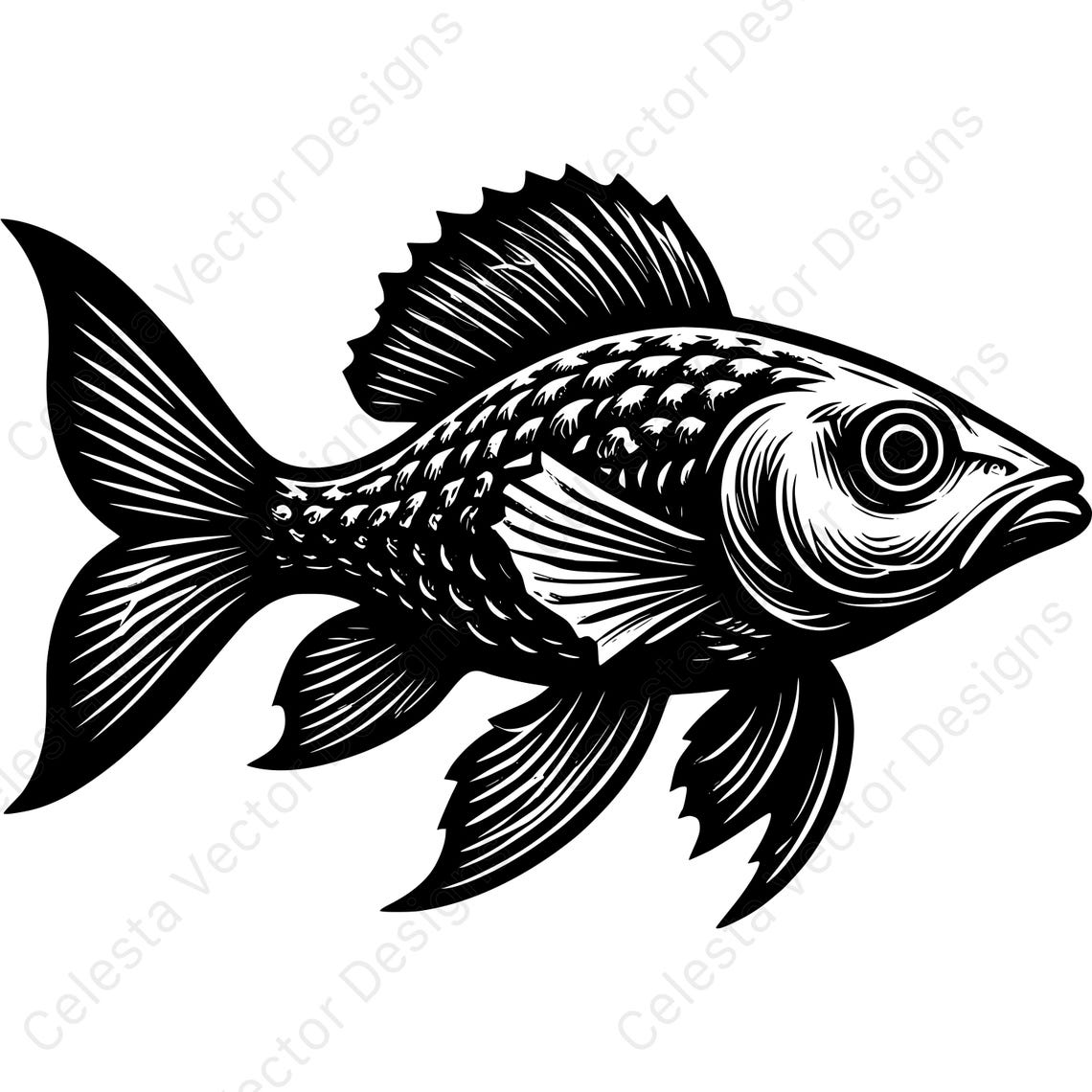 Fish Vector Clipart Digital Download - 4 Images in Svg, Png, Jpg, Pdf ...