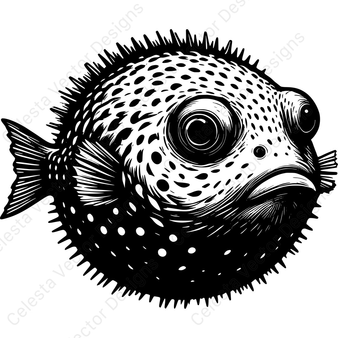 Pufferfish Clipart Vector Set - 4 Digital Download Images Svg Png Jpg ...