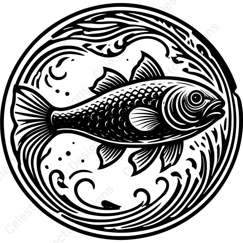 Fish Symbol Vector Clipart Digital Download - 4 Images in Svg, Png, Jpg ...