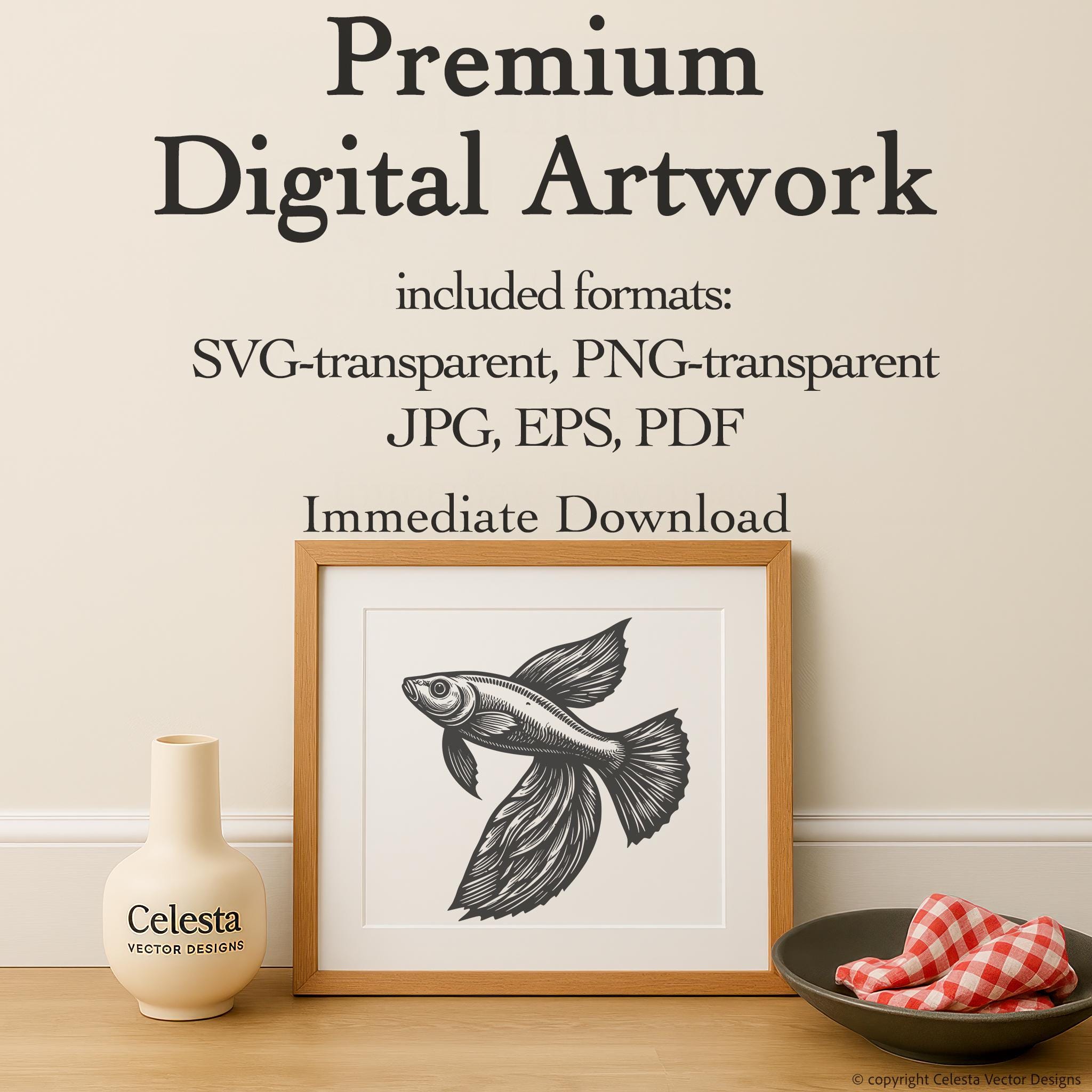Guppy Fish Vector Clipart Digital Download | 4 Images Svg Png Jpg Pdf ...