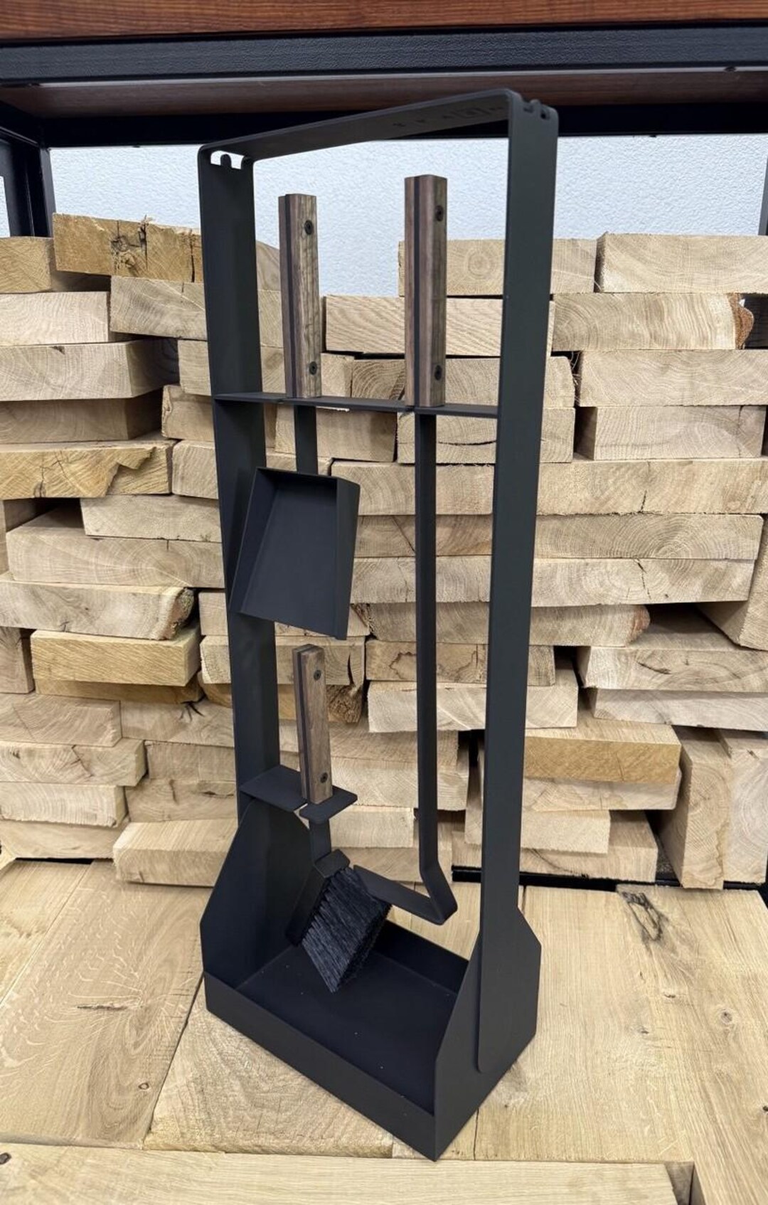 Handcrafted Fireplace Tool Set: Modern Scandinavian Style, Light Wood ...