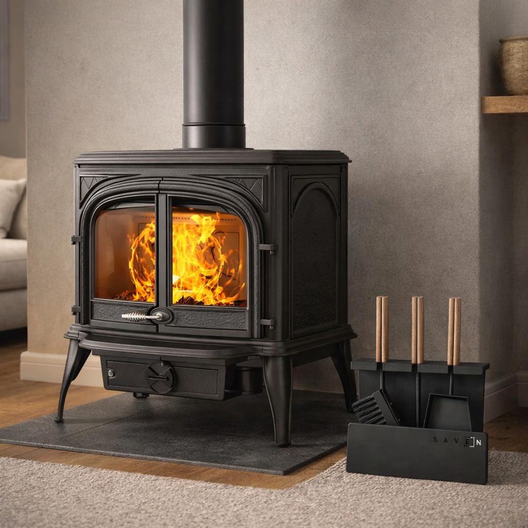 Modern Small Fireplace Tool Set With Wooden Handles – Loft Style ...