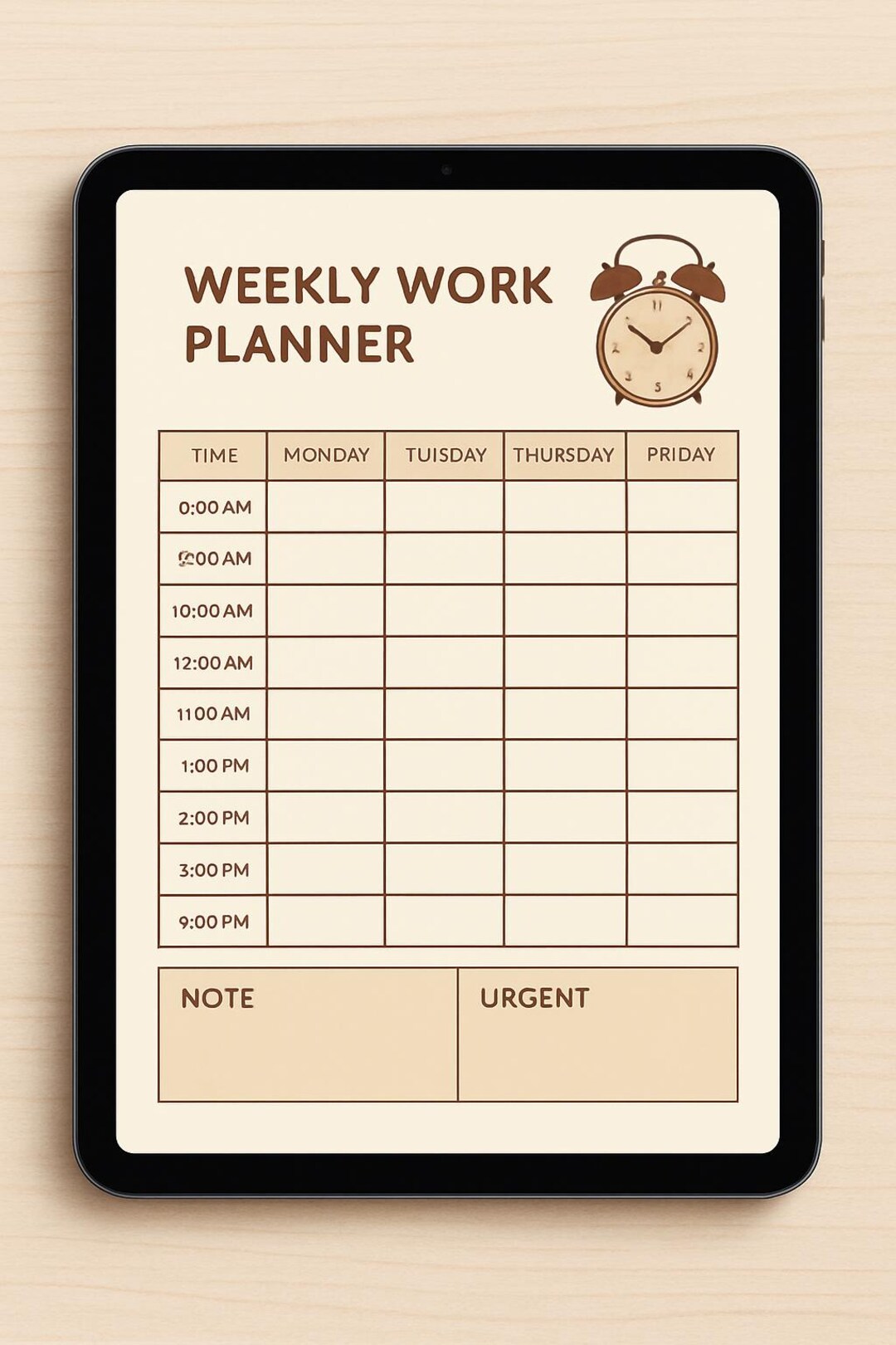 Weekly Work Planner Template - Etsy