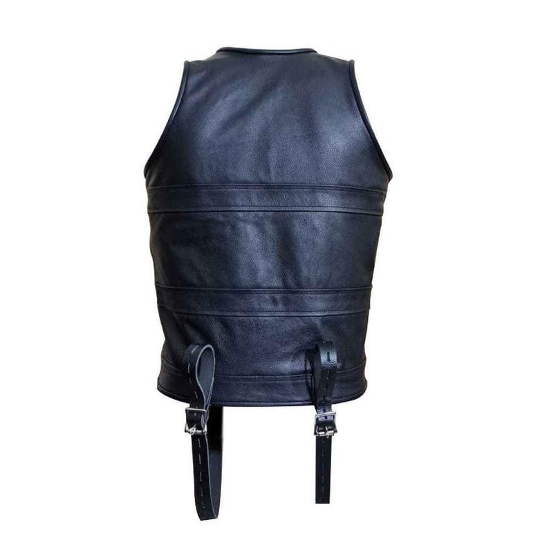 Men’s Black Leather Corset Cincher – Fully Lockable Bondage Waist ...