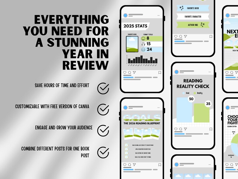 Bookstagram Template 2025 Reading Recap Book Review Canva Reading ...