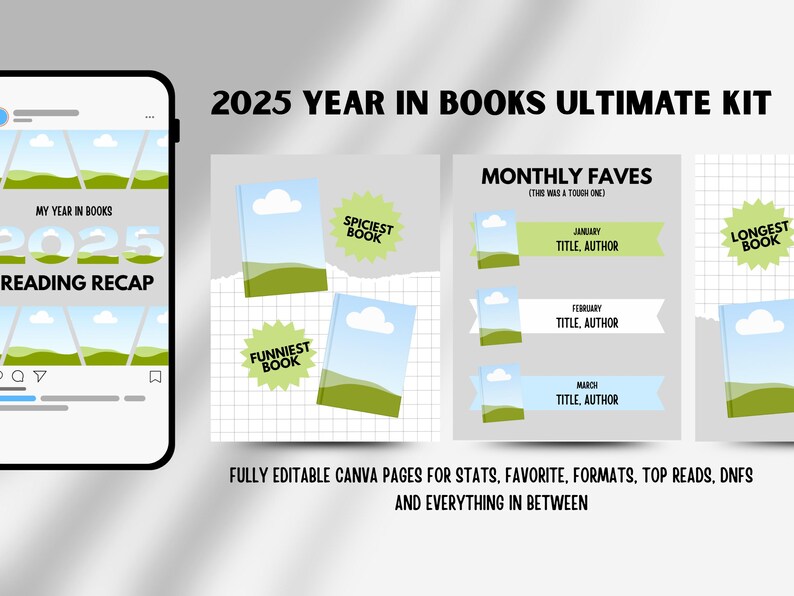 Bookstagram Template 2025 Reading Recap Book Review Canva Reading ...