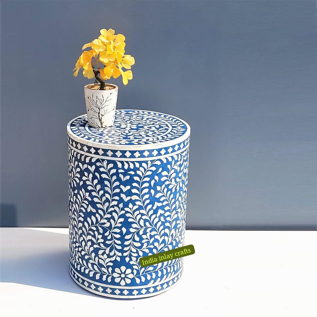 Bone Inlay Handmade Side Table/bone Inlay Furniture/bone Inlay Bad Side ...