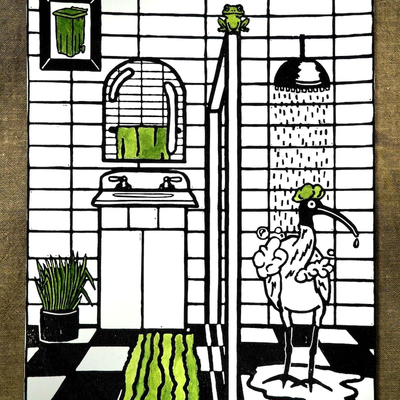 Linocut Original Wall Art - Etsy