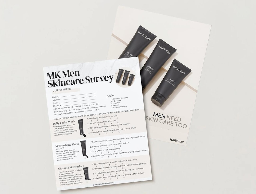 MK Men’s Skincare Survey | Mary Kay Consultant Printable | Modern ...