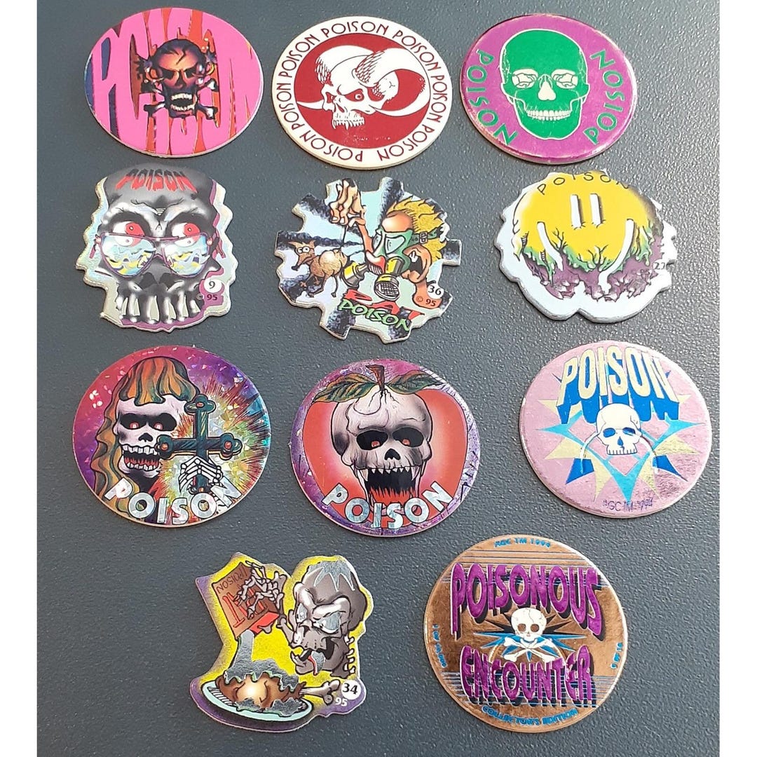 Poison Pogs Lot of 11 Pogs 90's Vintage - Etsy
