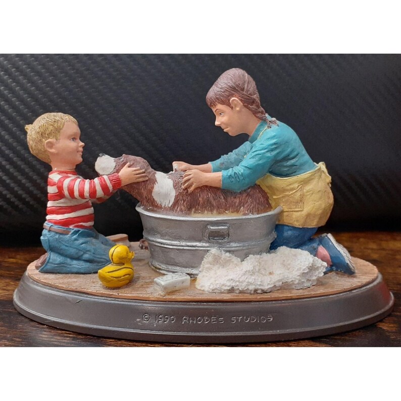 1990 Rhodes Studios Norman Rockwell "splish Splash" Authorized Edition ...