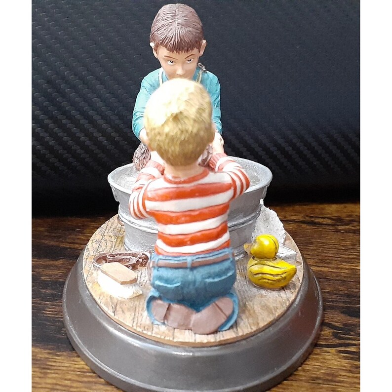 1990 Rhodes Studios Norman Rockwell "splish Splash" Authorized Edition ...