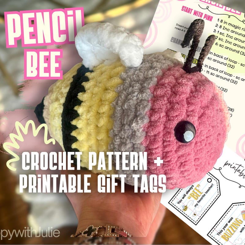 Crochet Pencil Bees - Etsy