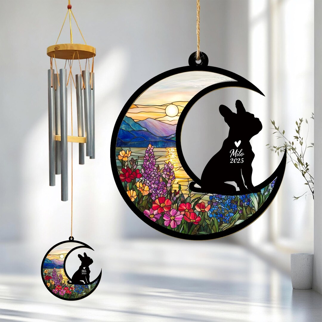 Personalized French Bulldog Memorial Wind Chime, Sympathy Keepsake ...
