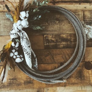 Rustic Western Rope Lasso Lariat Wreath - Authentic Handcrafted Home ...