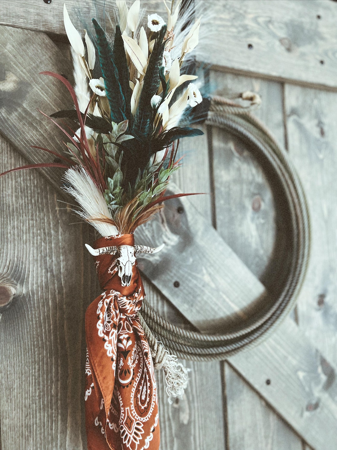 Steer Rope Western Lariat Lasso Country Farmhouse Boho Wreath - Etsy