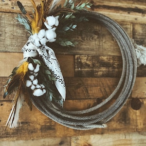 Rustic Western Rope Lasso Lariat Wreath Authentic Handcrafted Home Decor Unique Customized Design Etsy