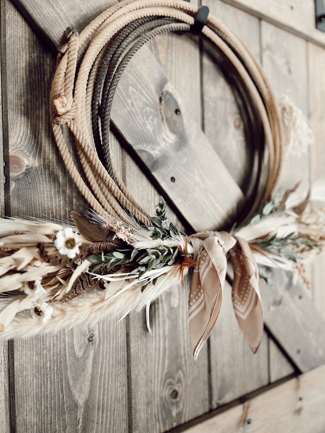Neutral Rope Western Lariat Lasso Country Farmhouse Boho Wreath - Etsy