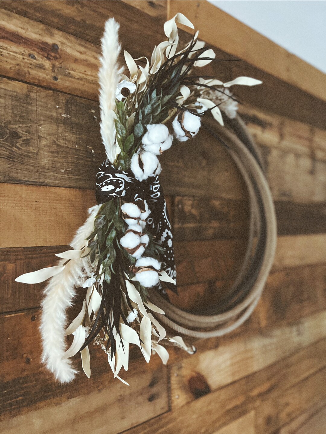 Western Rope Lariat Lasso Country Boho Farmhouse Wreath, Decor for Wall ...
