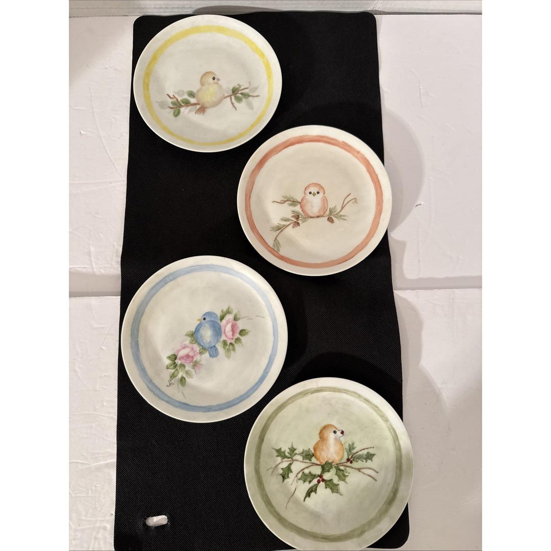 4 Vtg Hutschenreuther Selb Germany Bird Plates-each A Different Color ...