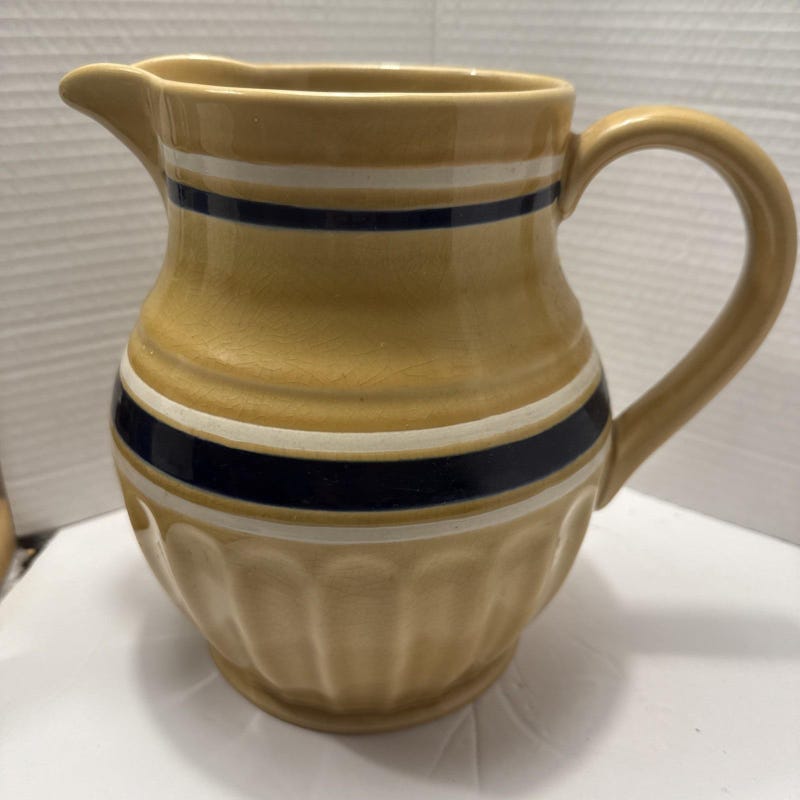 Yellow Ware Pitcher - Etsy