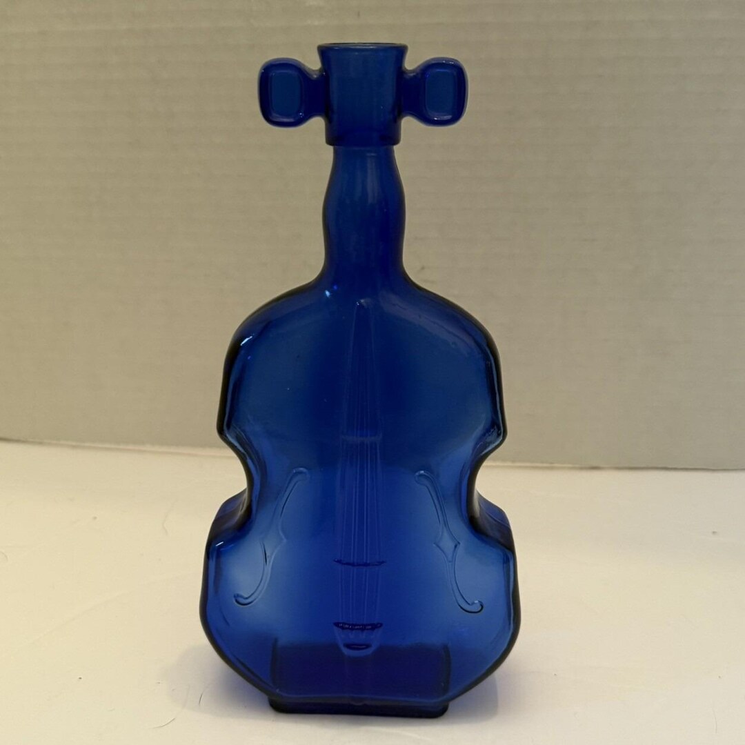 Vintage 8" Cobalt Blue Glass Cello Shaped Bottle Violin Vase - Etsy