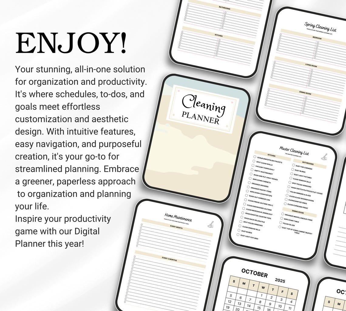 Editable ADHD Cleaning Planner: Household Chore Chart (digital Download ...