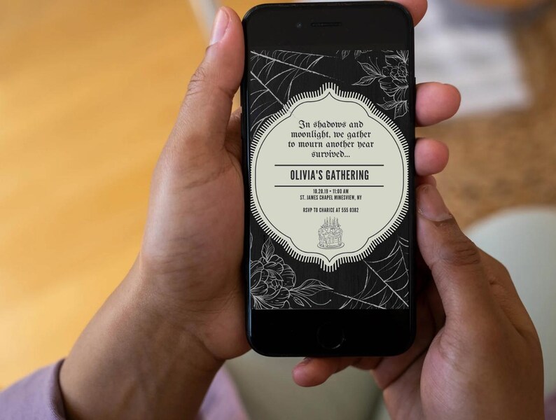 Goth Birthday Invitation | Emo Party Invite | Witchy Birthday Dark ...