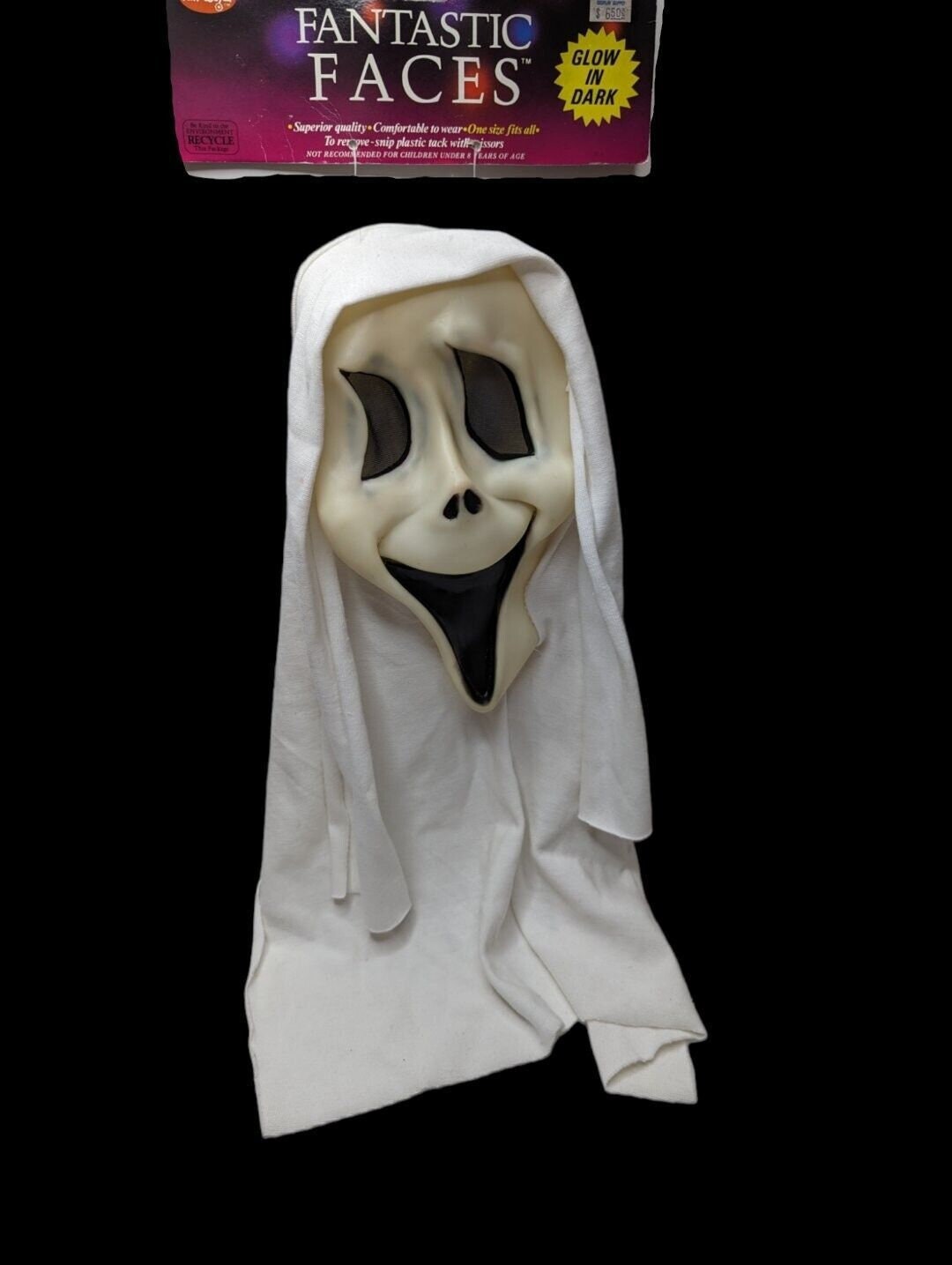 Fun World Scream Silly Face Mask NOS Gen1 Fantastic Faces WHITE Shroud ...