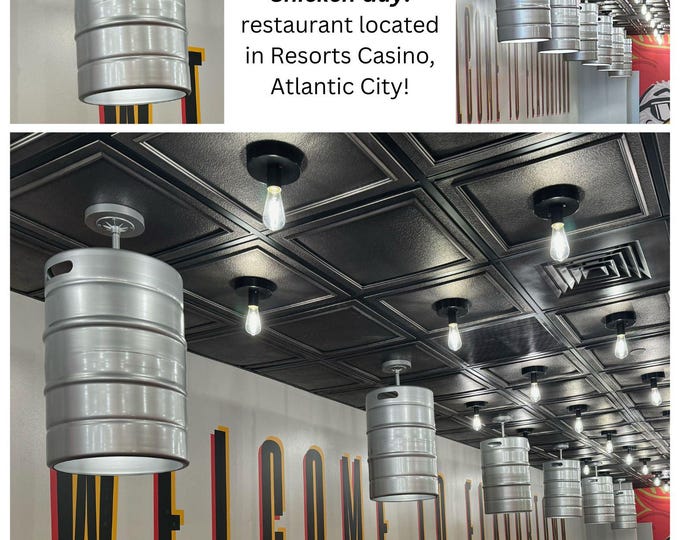 Beer Keg Light, Keg Lighting, Pendant Light. Stainless Steel Barrel ...