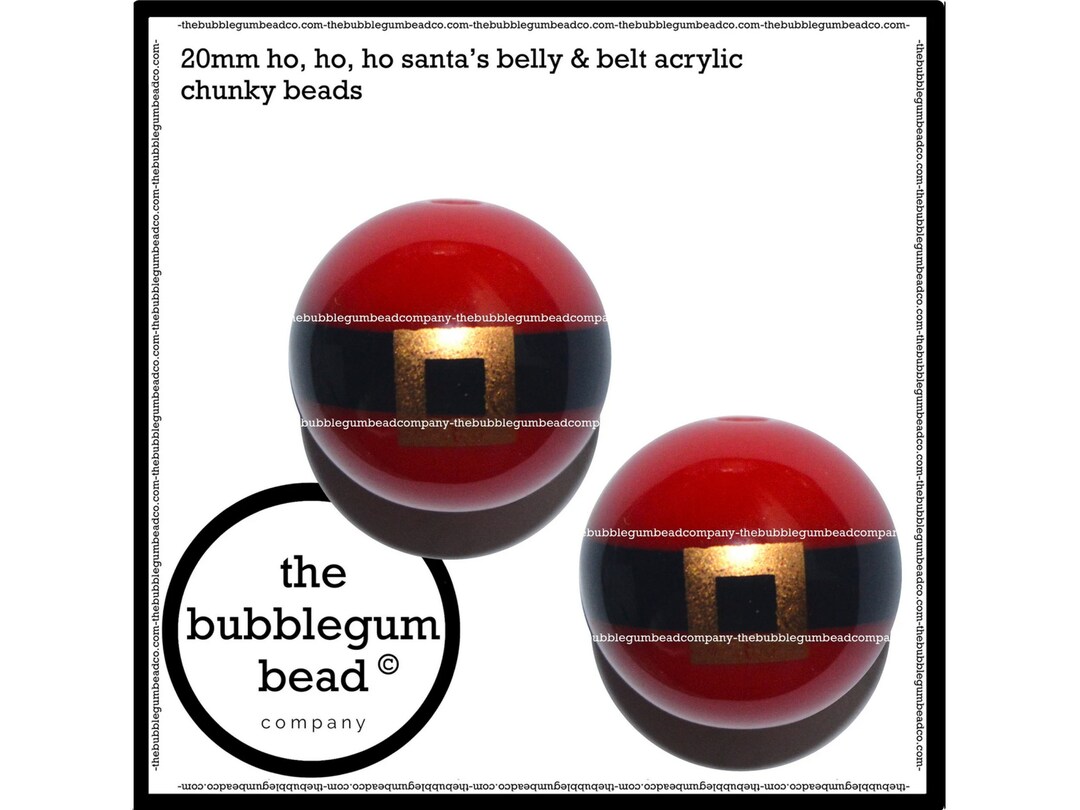 20mm-santa's BELT CHRISTMAS Chunky Necklace Beads for Keychains ...