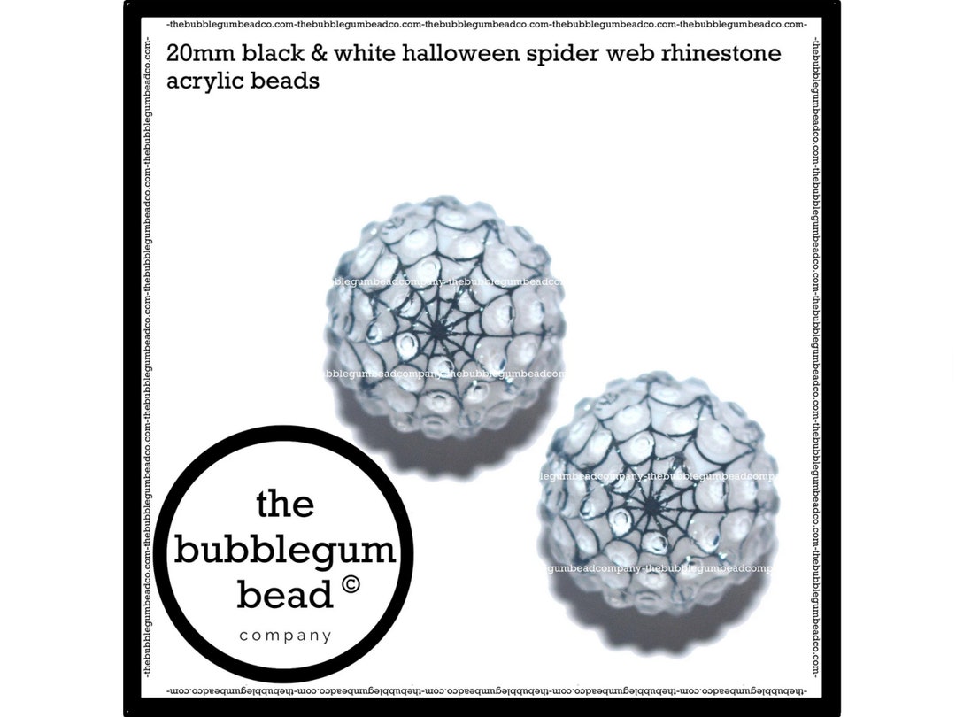 20mm-spiderweb HALLOWEEN RHINESTONE Chunky Necklace Beads for - Etsy