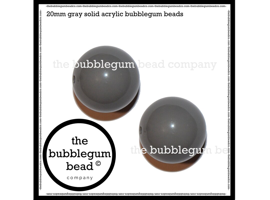 20mm-solid GRAY GUMBALL Acrylic Chunky Bubblegum Beads the - Etsy